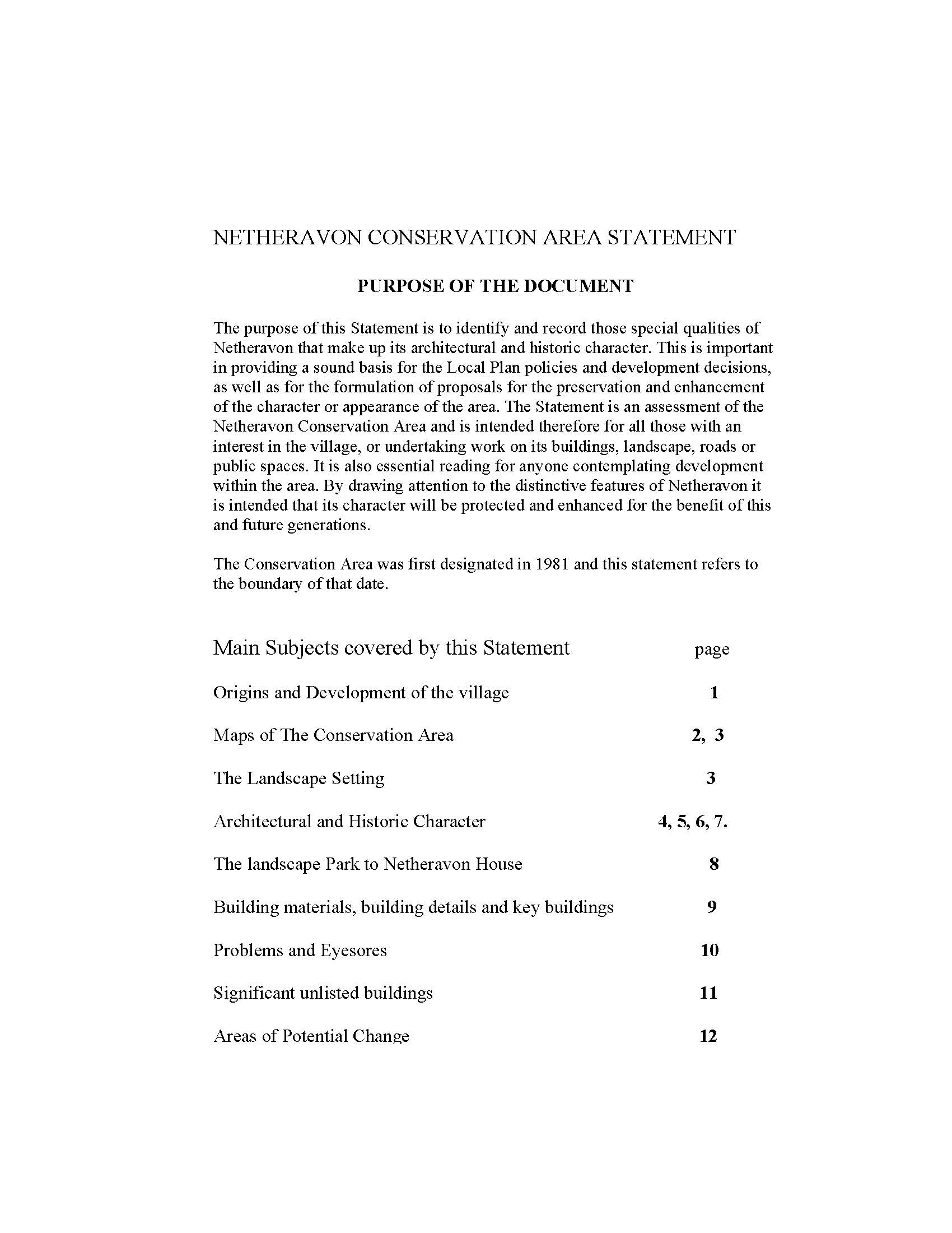 Conservation Area Statement - Netheravon Parish Council